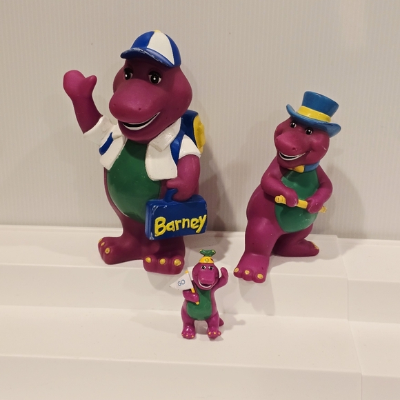 Toys | Vintage Plastic Barney Figure Set | Poshmark